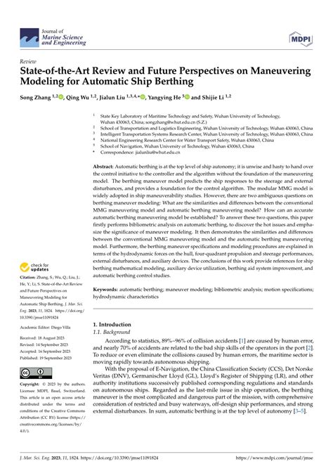PDF State Of The Art Review And Future Perspectives On Maneuvering Modeling For Automatic Ship