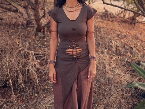 Pixie Top With Cuts Organic Cotton Etsy