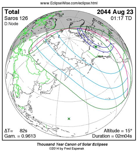 Eclipsewise Total Solar Eclipse Of 2044 Aug 23