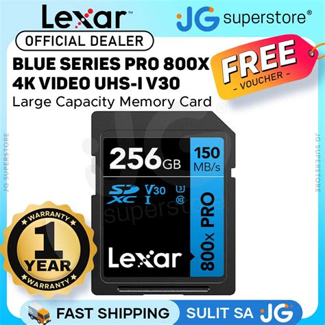 Lexar Professional 256gb 800x Pro Blue Series Sdxc Uhs I U1 V30 4k Uhd