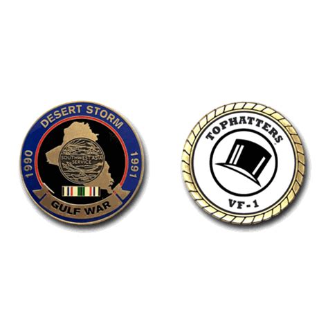 Vf 1 Tophatters Desert Storm Gulf War Challenge Coin Us Navy Squadron