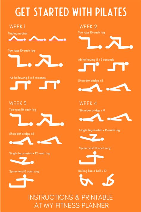 Pilates For Beginners 4 Week Printable Workout Schedule Artofit