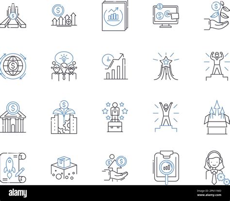 Productivity Outline Icons Collection Efficiency Output