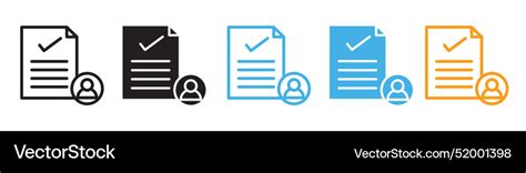 Personal Assessment Icon Line Art Royalty Free Vector Image