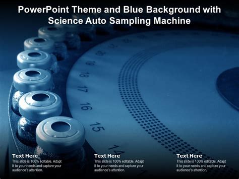 Powerpoint Theme And Blue Background With Science Auto Sampling Machine Presentation Graphics