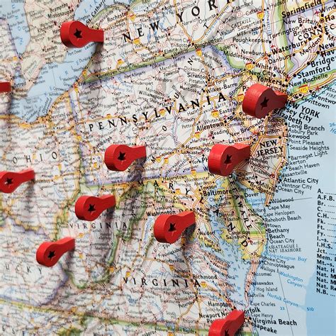 Red Wooden Map Marker Push Pin Travel Map Thumb Tacks Push Pin
