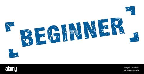 Beginner Stamp Beginner Square Grunge Sign Beginner Stock Vector