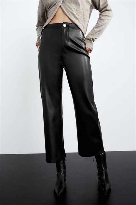 ШТАНИ КЮЛОТИ ЗІ ШТУЧНОЇ ШКІРИ In 2022 Leather Culottes High Waisted Pants Culottes