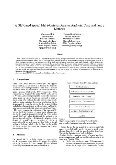 Pdf A Gis Based Spatial Multi Criteria Decision Analysis Crisp And
