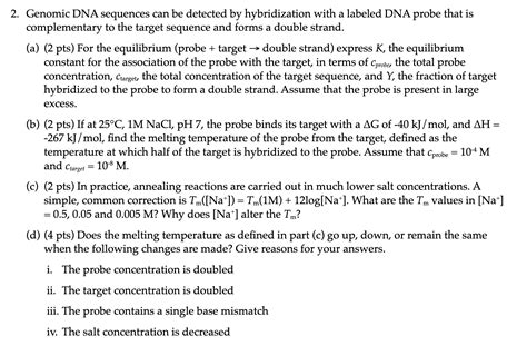 Solved 2 Genomic Dna Sequences Can Be Detected By
