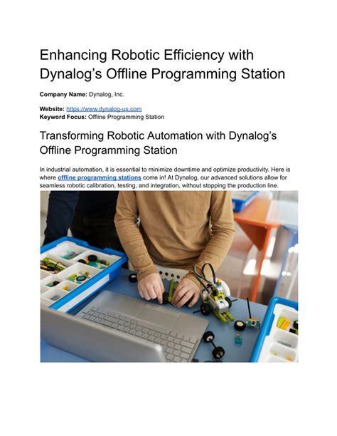 Ppt Enhancing Robotic Efficiency With Dynalogs Offline Programming Station Powerpoint