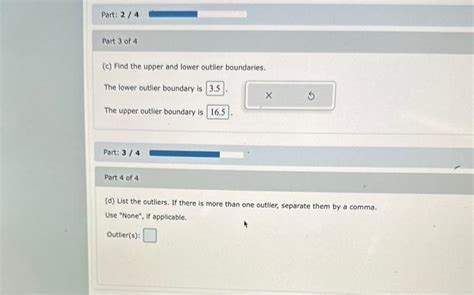Solved For The Data Set Part 1 Of 4 A Find The First And