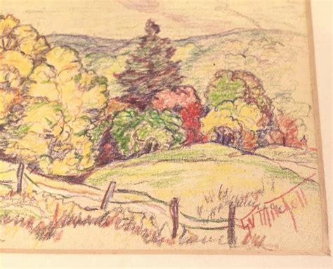 Original Gladys Vinson Mitchell Colored Pencil Drawing Woodstock Ny
