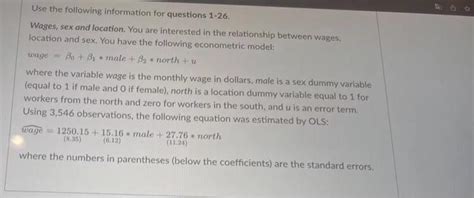 Use The Following Information For Questions Chegg Com