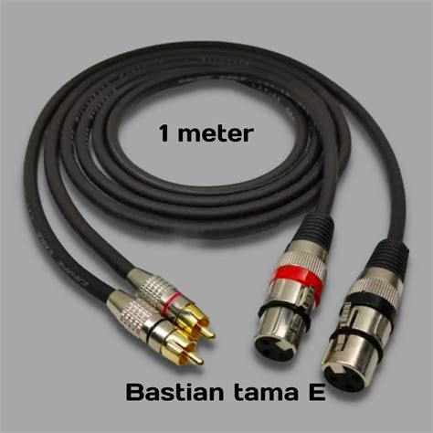 Kabel Mixer Ke Power Ampli Jack Canon Xlr Female Ke Rca 1set 2pcs