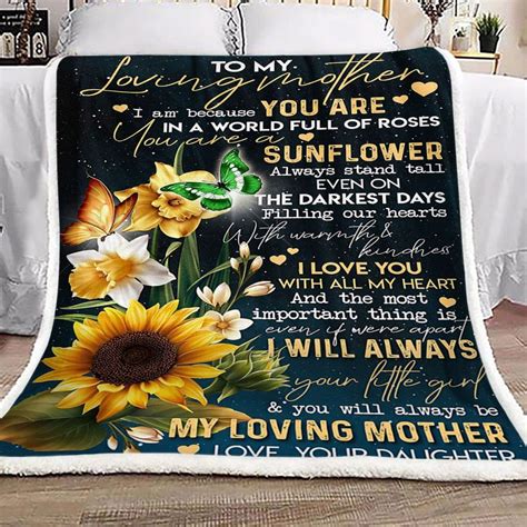 Sunflower Butterfly To My Loving Mother Love Your Daughter Sherpa Flee