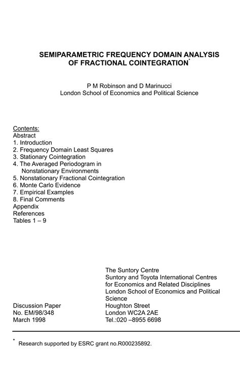 Pdf Semiparametric Frequency Domain Analysis Of Fractional