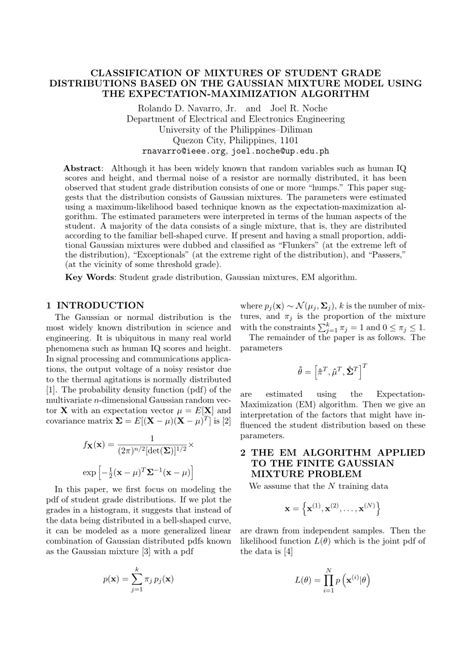 Pdf Classification Of Mixtures Of Student Grade Distributions Based