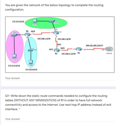 you are given the network of the below topology to
