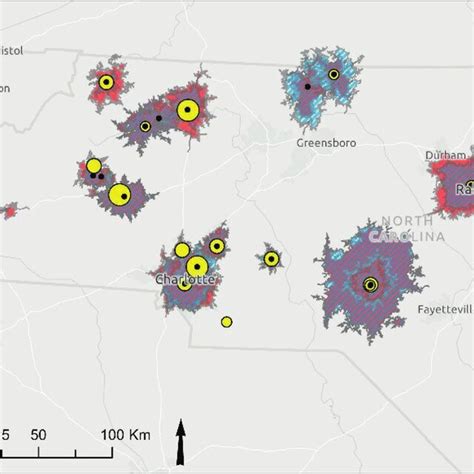 Drive Time Spatial Cluster Analysis Local Morans I Showing Locations