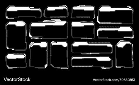 White Futuristic Hud Ui Elements Sci Fi User Vector Image