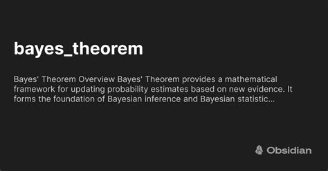 Bayestheorem Obsidian Publish