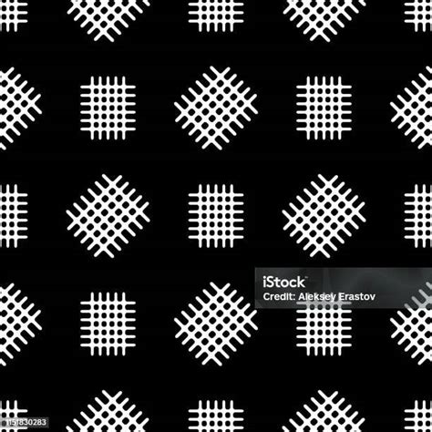 격자의 흩어져 조각을 가진 완벽 한 패턴입니다 흑백 인쇄 벡터 일러스트입니다 0명에 대한 스톡 벡터 아트 및 기타 이미지 0명 검은색 그래픽 프린트 Istock