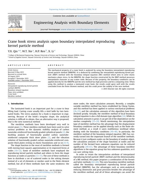 2 Doc Que Li Crane Hook Stress Analysis Upon Boundary Interpolated
