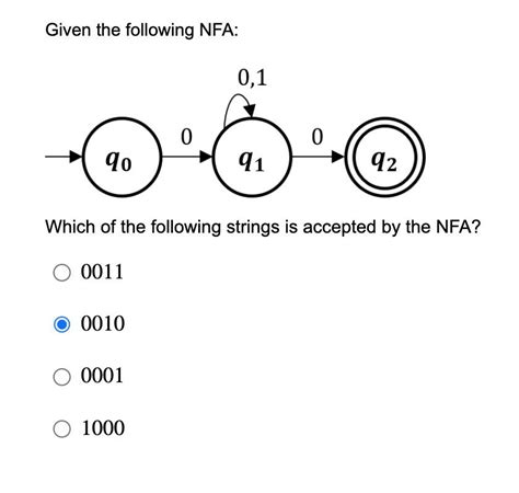 Solved Given The Following Nfa Which Of The Following