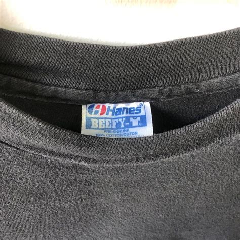 Vintage 90s Hanes Beefy Black Ls T Shirt Mens Fashion Tops And Sets