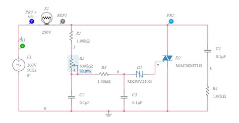 DIAC TRIAC Light Dimmer Copy Multisim Live