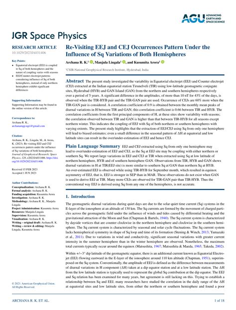 Re‐visiting Eej And Cej Occurrences Pattern Under The Influence Of Sq