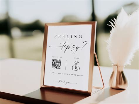 Bartender Tip Qr Code Sign Venmo Cashapp Sign Template Etsy