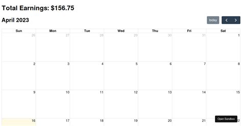 React Full Calendar Codesandbox