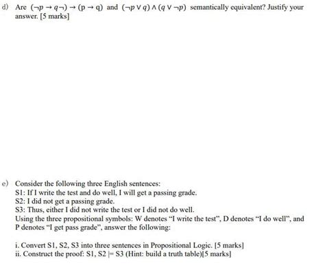 Solved 4 Are ¬p→q¬→p→q And ¬p∨q∧q∨¬p Semantically