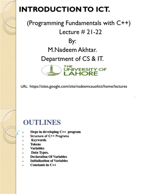 Lec21 22 Programming In C Variables And Data Types 1 Pdf