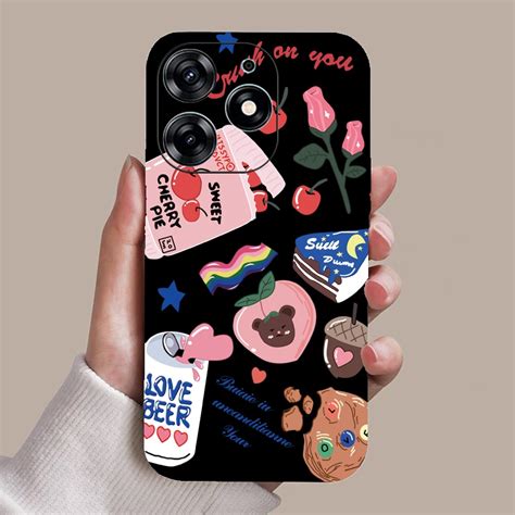 ปลอกออนสาหรบ Tecno Spark Pro G KJ G KJ เคสโทรศพทสชมพรปแบบการตน Soft TPU Silicon