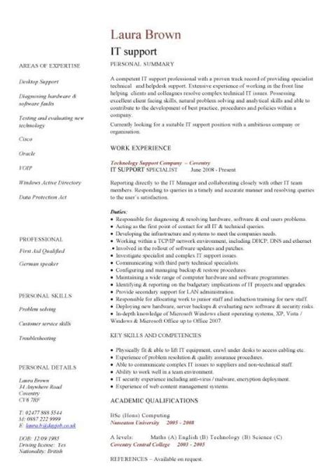 IT Support CV Sample Helpdesk Writing A Good CV 2025 Guide