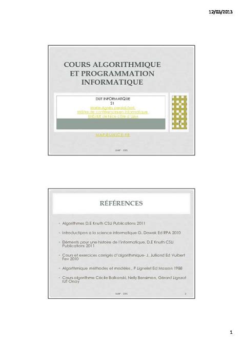 Pdf Cours Algorithmique Et Programmation Informatique Pdf C1 2