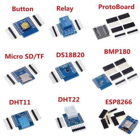Szín D1 Dht11 Esp8266 D1 Mini Pro Wifi Fejlesztőkártya Nodemcu Ws2812 Rgb Dht11 Dht22 Am2302