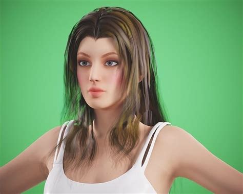 3d Model Game Rigged Girl Vr Ar Low Poly Cgtrader