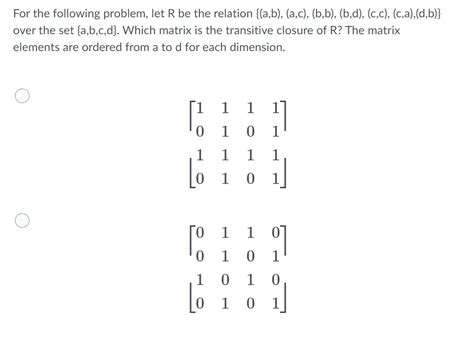 Solved For The Following Problem Let R Be The Relation Chegg