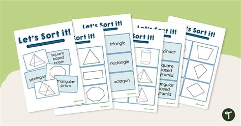 Lets Sort It — 2d Shapes And 3d Objects Sorting Activity For Year 2