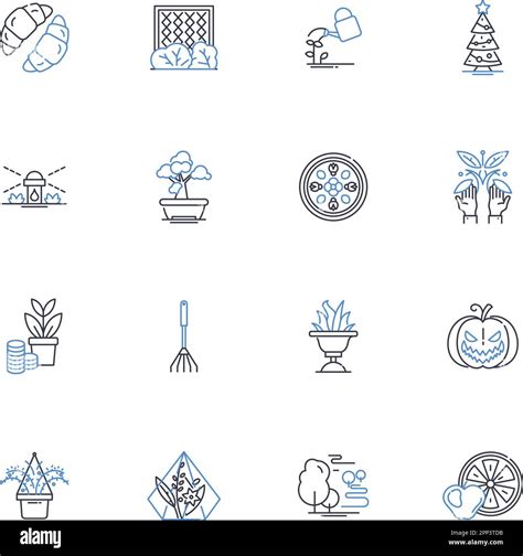 Plant Science Line Icons Collection Photosynthesis Chloroplasts Germination Biodiversity