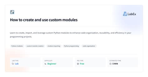 How To Create And Use Custom Modules Labex