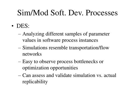 Ppt Experience With Software Process Simulation And Modeling