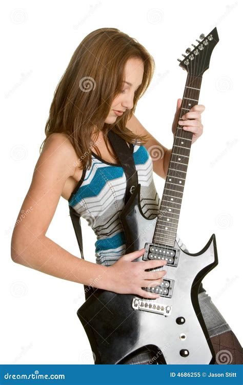 Guitar Rocker Girl Stock Image Image Of Instrument Star 4686255