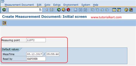 SAP PM Create Measurement Document In SAP