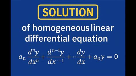 Solution Of Homogeneous Lde Method To Find Yc Complementary