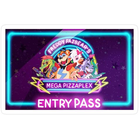 Five Nights At Freddys Security Breach Entry Pass Sticker Five Night Vinyl Decal Stickers